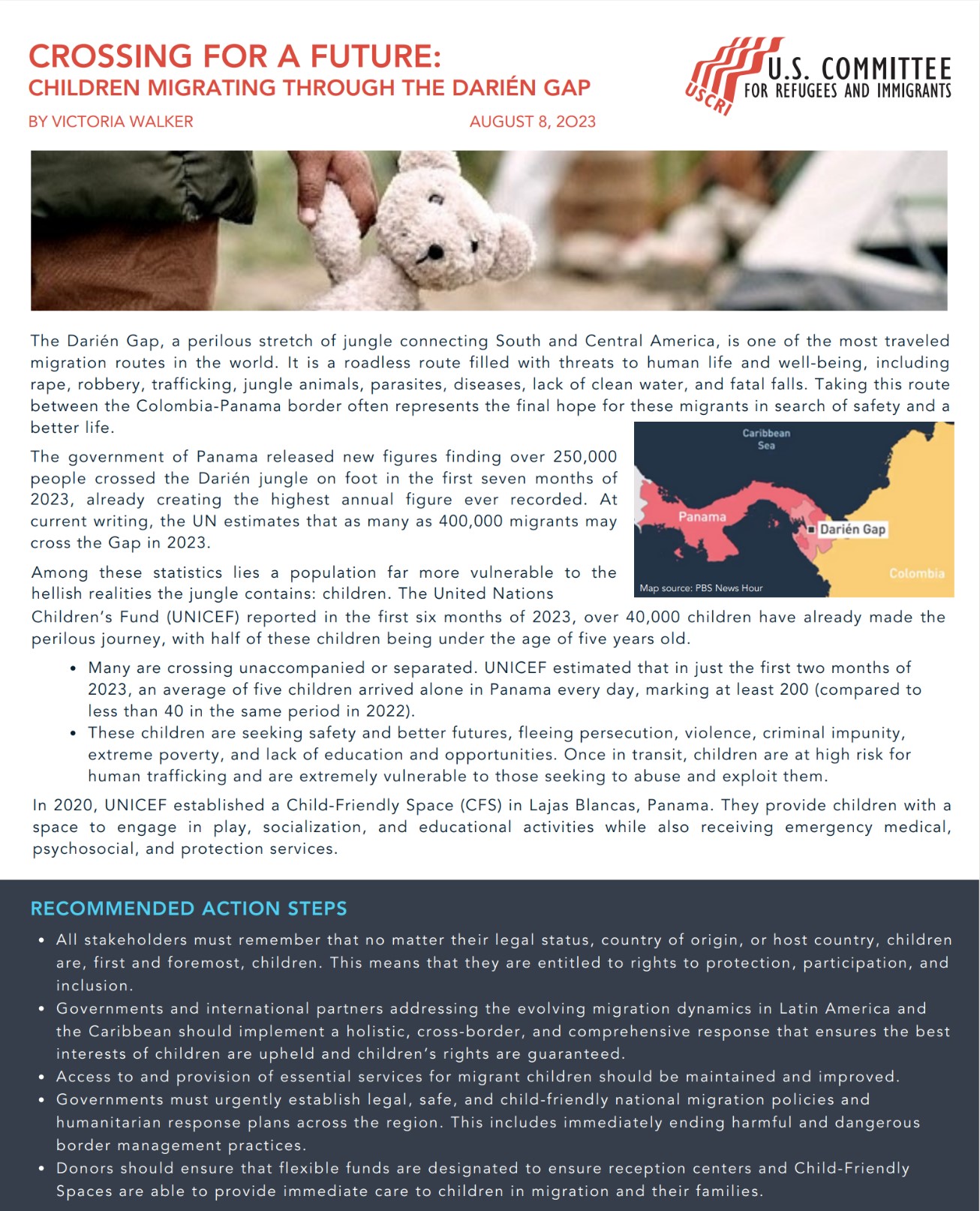 Policy Brief: CROSSING FOR A FUTURE- CHILDREN MIGRATING THROUGH THE ...